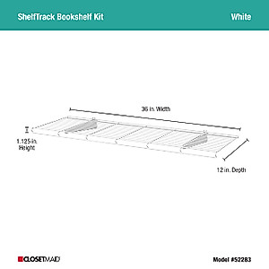 ClosetMaid 2283 ShelfTrack Book Shelf Kit, 36-inches, White