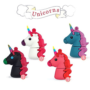 32GB Unicorn USB Flash Drive Pack of 4 Pendrives Kids Pen Drive Student Storage Zip Drive