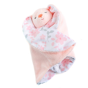 KIDS PREFERRED Snug Hugs Bunny Blanky, Stuffed Animal Lovey Blanket 6 inches