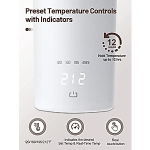 balbali Mini Electric Tea Kettle Temperature Control Stainless Steel - Portable Kettle for Travel Kettle Electric Small, Electric Thermos for Boiling Water - Hot Water Boiler/Maker/Heater - 0.4L Portable Electric Kettle