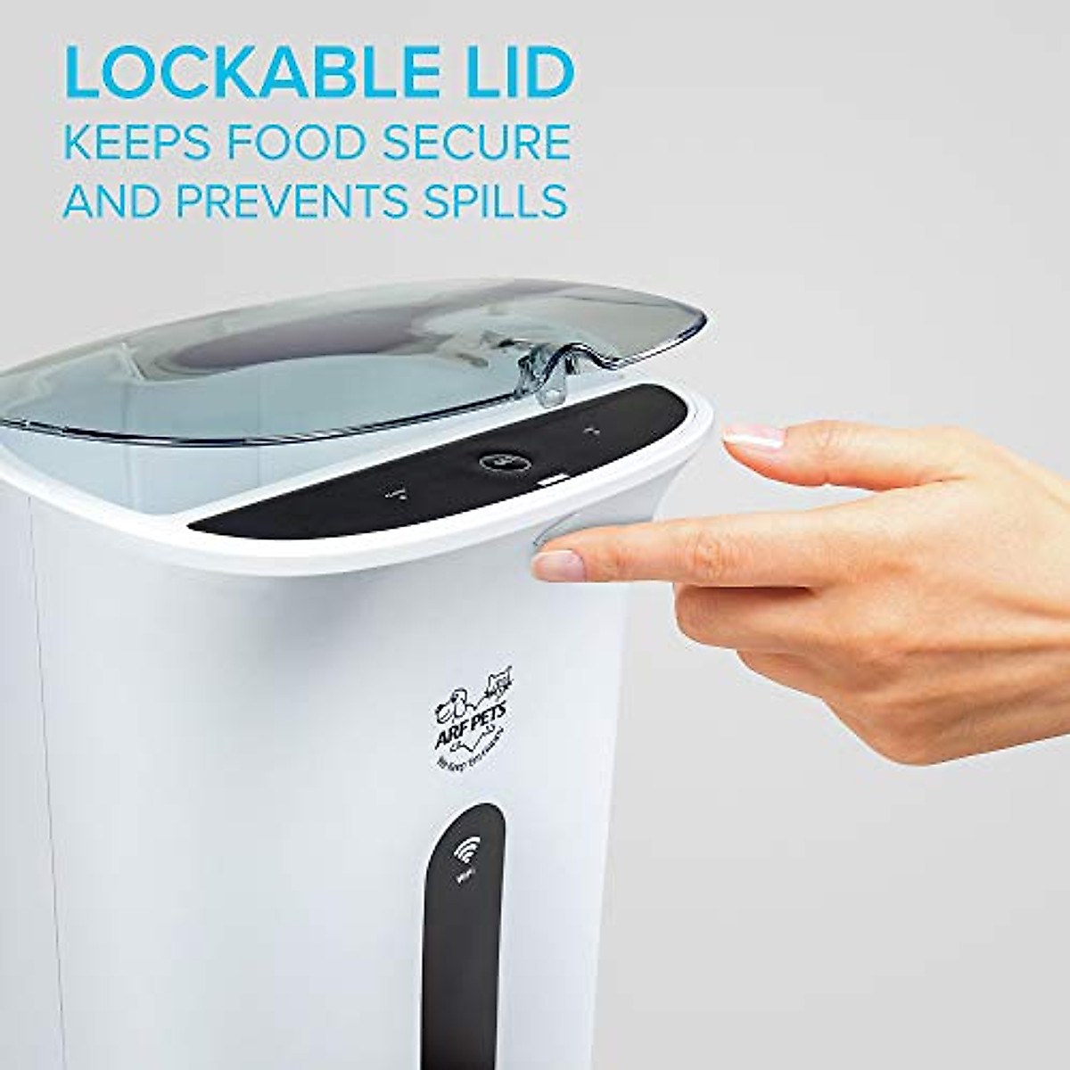 Arf Pets Smart Automatic Pet Feeder with Wi-Fi | Programmable Food Dispenser for Dogs & Cats with Easy App-Controlled Feed Timer, 18-Cup Capacity, Dishwasher-Safe Bowl & Bucket | for iPhone & Android