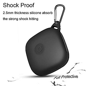 Anti Lost Carrying Protective Silicone Replacement Case for Beats Powerbeats Pro 2019 Full Body Protection Shockproof Powerbeats Charging Case Skin and Cover with Carabiner Black