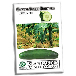 Garden Sweet Burpless Cucumber Seeds for Planting, 50+ Heirloom Seeds Per Packet, (Isla's Garden Seeds), Non GMO Seeds, Botanical Name: Cucumis sativus, Great Home Garden Gift