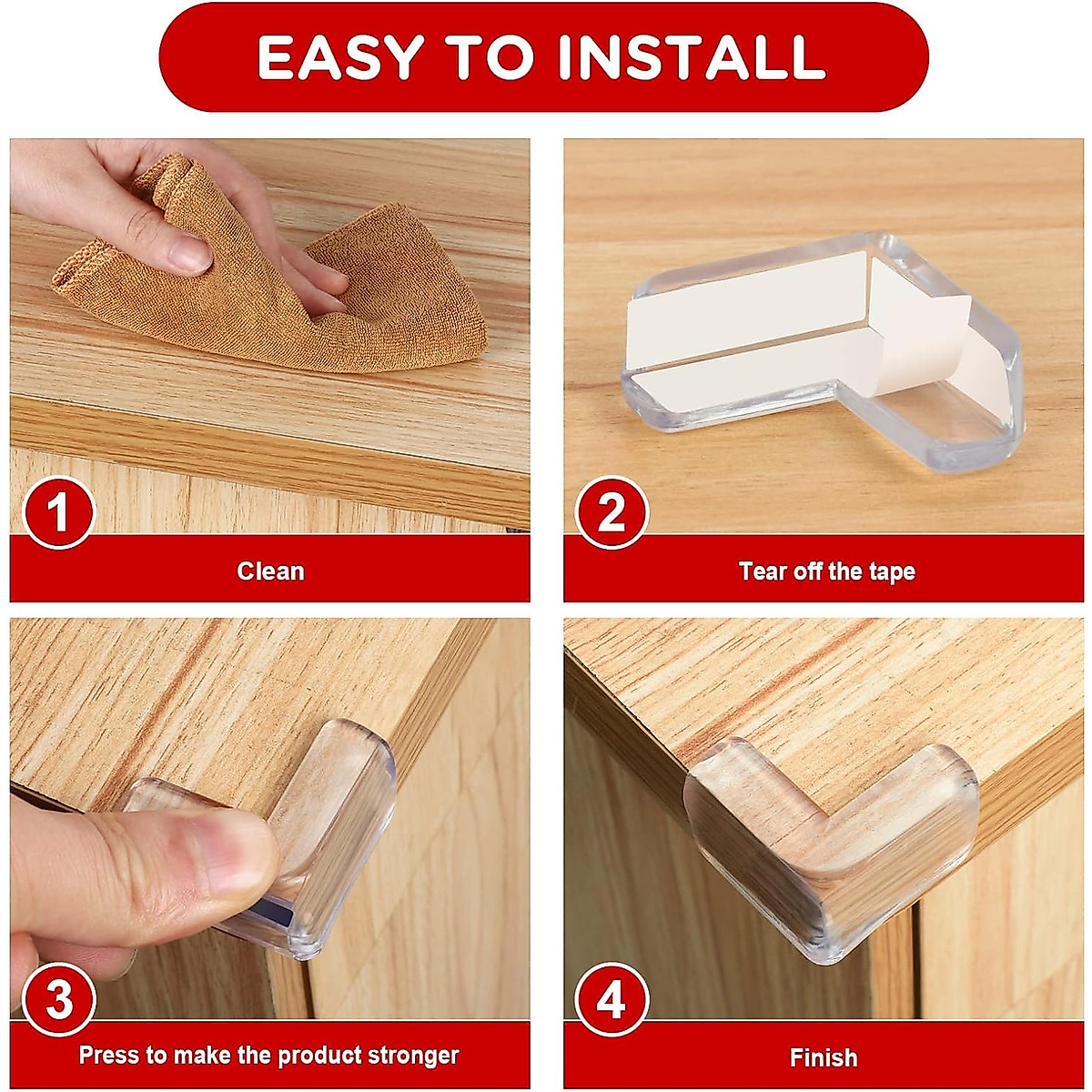 8 Pack Corner Guards Baby Proofing Furniture Corner & Edge Safety Bumpers Corner Covers Protectors Baby Proof Bumper & Cushion to Cover Sharp Furniture & Table Edges (L Shape)