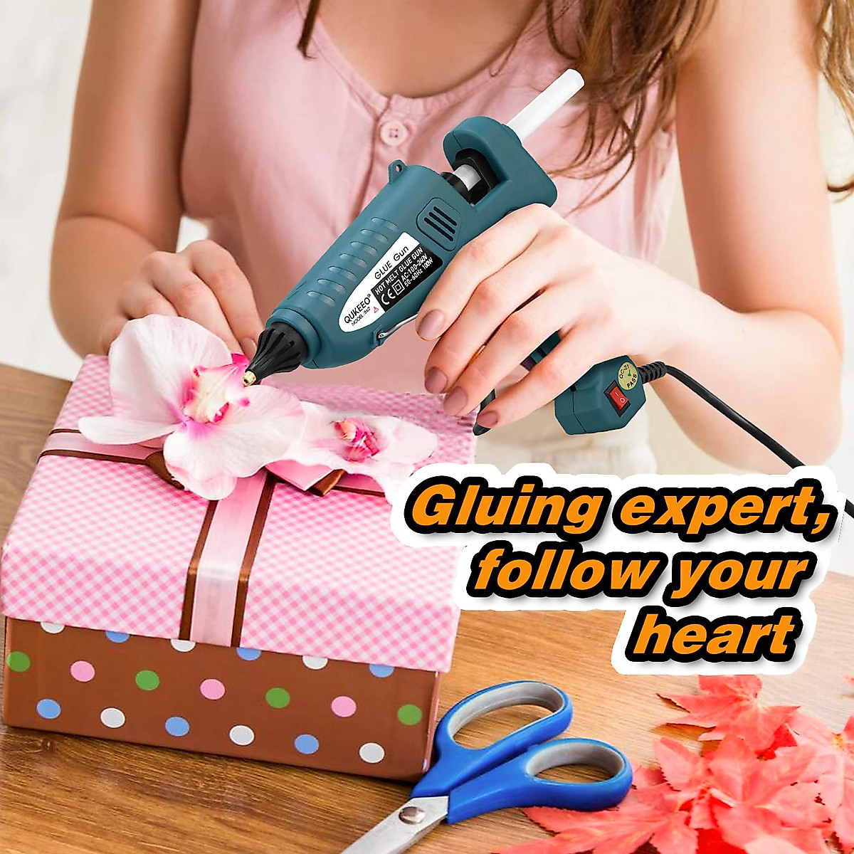 Hot Glue Gun, Hot Glue Gun Kit Includes 100 Watt Hot Glue Gun Full Size Supplied with 30 Hot Glue Sticks