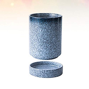 Organizer Box Silverware Ceramic Utensil Holder Shelf Rack Stand Countertop Kitchen Utensil Organizer Flatware Drying Basket for Forks Spoon Chopsticks Blue Utensils