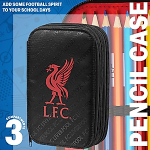 Liverpool F.C. Filled Pencil Case, Colouring and Stationery Set - School Supplies, Black/Red