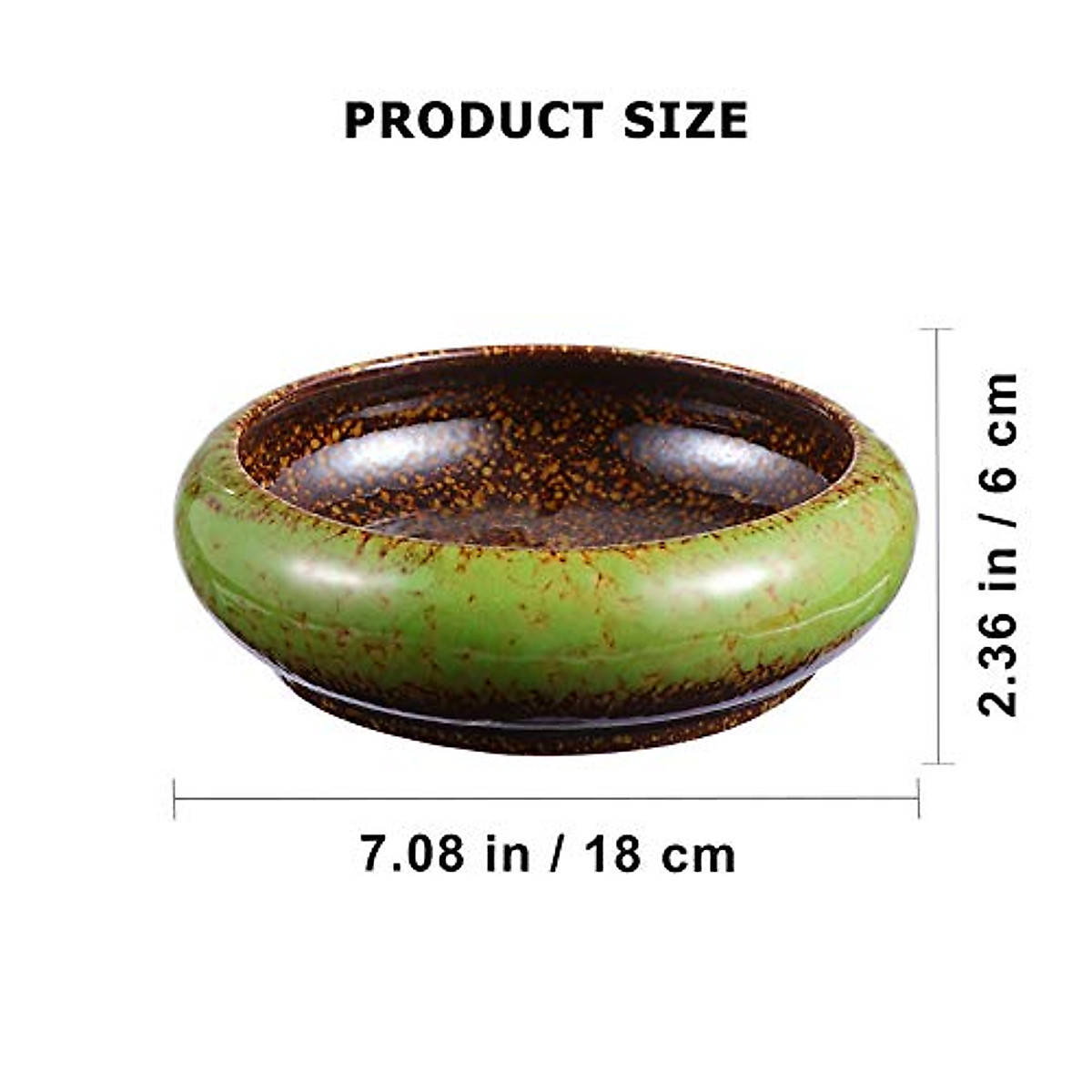 Cabilock Small Succulent Pots Vintage Succulent Pot Ceramic Bonsai Pots Large Round Succulent Planter Shallow Cactus Flower Planter Pot for Indoor Plants Green Garden Planters