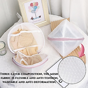 ZCYJHOT 2Pcs Underwear Laundry Bag with Zipper，Bra Washing Bag for Laundry Mesh，Honeycomb Mesh Laundry Bags for Delicates, Large Lingerie Wash Bag Pink(7.87in*7.87in)