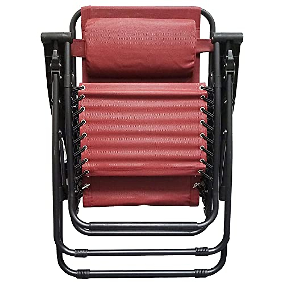 Caravan Sports Zero Gravity Outdoor Portable Folding Camping Lawn Deck Patio Pool Recliner Lounge Chair for Adults, Adjustable Headrest, Burgundy