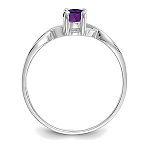 Bonyak Jewelry 14kt White Gold Amethyst Birthstone Ring in Size 7