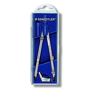 Staedtler Mars Basic 554 T01 554 Precision Compass with Extender in Case with Hinged Lid Silver