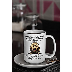 Personalized Goldendoodle Coffee Mug, Every Snack You Make I'll Be Watching You, Customized Dog Mugs for Mom Dad, Gifts for Dog Lover, Mothers Day, Fathers Day, Birthday Presents
