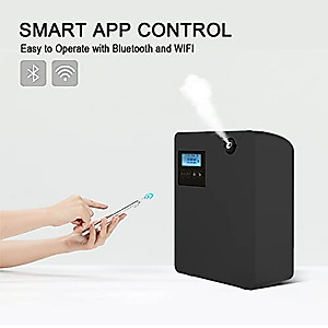 Hitish Scent Air Machine for Home, Bluetooth & WiFi Smart Scent Air Machine with Nebulizing Tech, 300ML Silent & Waterless Essential Oil Diffuser Cover up to 1500 Sq Ft for Large Room, Office(Black)