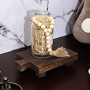 Soap Stand Wood Riser, Farmhouse Raw Wood Pedestal Stand Soap Tray for Kitchen Sink, Wood Dish Soap Tray for Kitchen Counter, Wooden Soap Holder for Display Soap Bottles, Candles and Plants - Brown