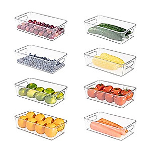 Freezer Organizer Storage Bins, Pantry Storage Fridge Organizer Storage Bins and Cabinet Organizers for Bath Kitchen and Dresser (8)