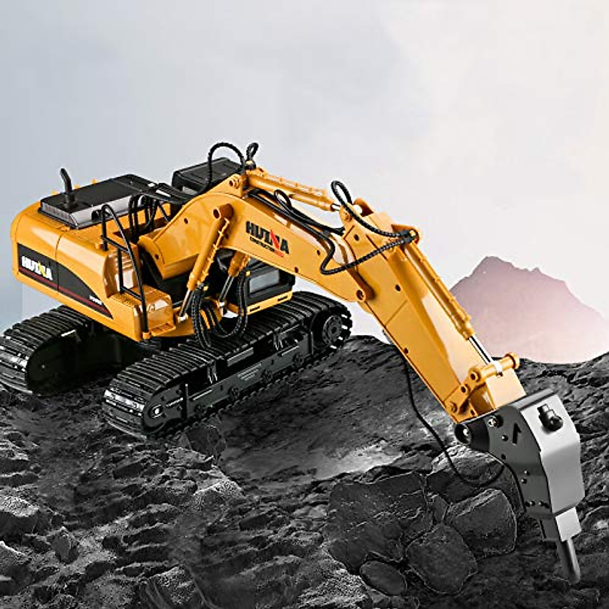 Gemini&Genius Drill Excavator Construction Site Vehicle Toys 1:50 Scale Diecast Digger and Driller Engineering Dump Truck Collectible Toys for Kids and Decoration for House (Demolition Machine)