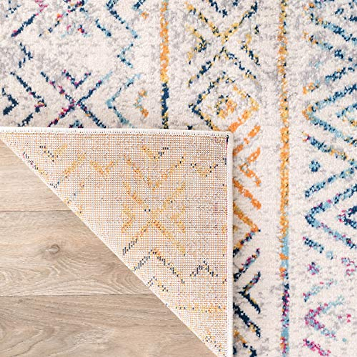 Rugshop Geometric Boho Perfect for high Traffic Areas of Your Living Room,Bedroom,Home Office,Kitchen Stain Resistant Area Rug 3'3" x 5' Multi