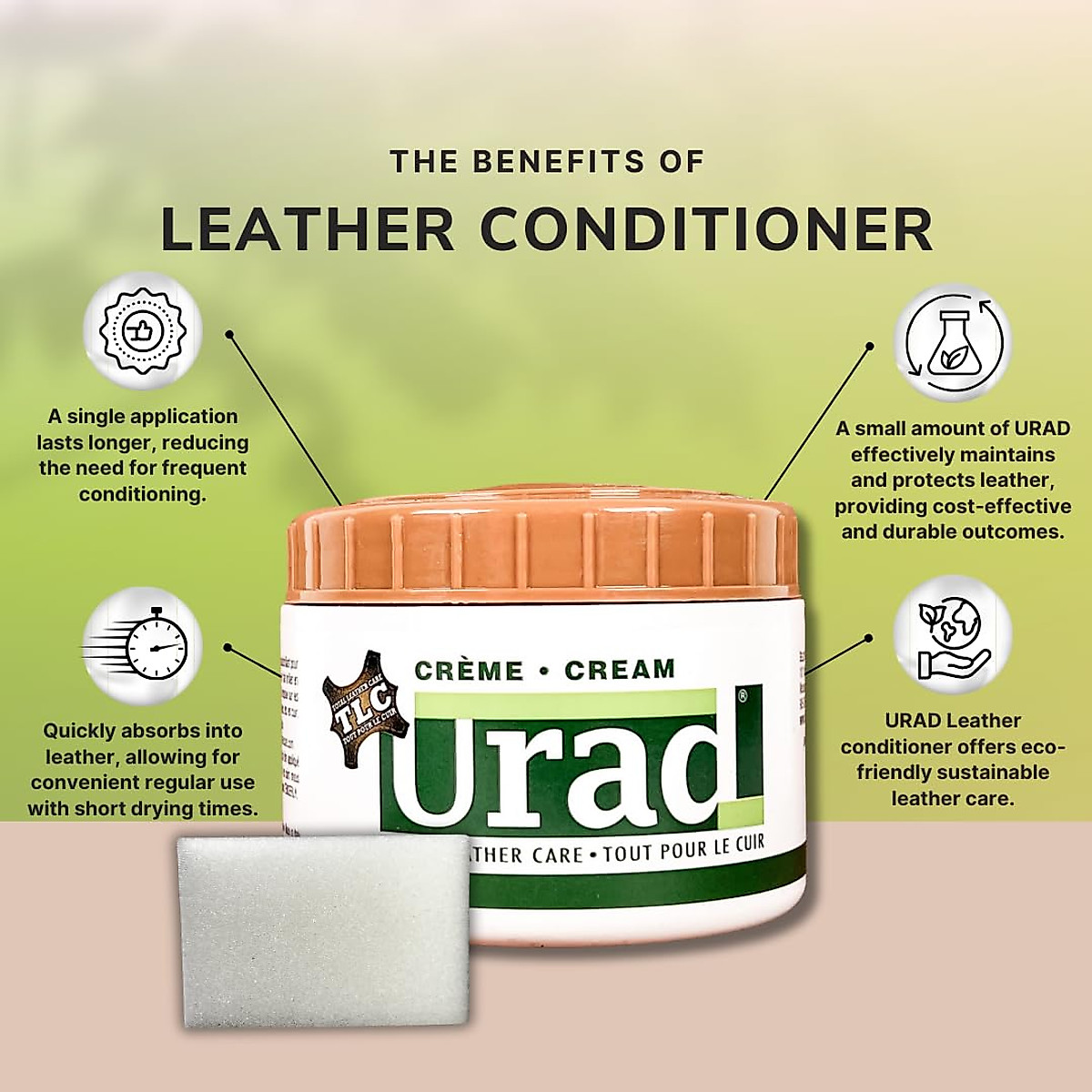 Urad Leather Crme - 7 Ounces, Light Brown
