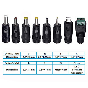SoulBay 15W AC Adapter Universal Switching Power Supply DC 3V 4.5V 5V 6V 7.5V 9V 12V Charger with 8 Interchangeable Tips for Household Electronics, Adjutable Voltage, 1250mA Max