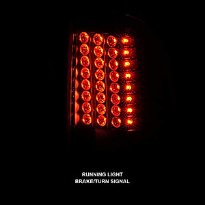 AmeriLite for 08-16 Ford F250 F350 F450 Super Duty Pickup Truck Black LED Replacement Brake Lamps Taillights Set - Passenger and Driver Side