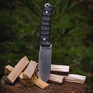 JEO-TEC nº3 Bushcraft Survival Knife | Full Tang Fixed Blade Outdoor Camping Utility Hunting Knife in Nylon Sheath | MOVA Steel | Gift for Him