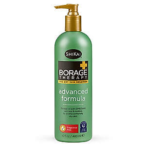 ShiKai Borage Therapy Advanced Formula Body Moisturizer (16 oz) | Fragrance Free | Hydrating Lotion for Dry Hands & Body | With Oatmeal & Shea