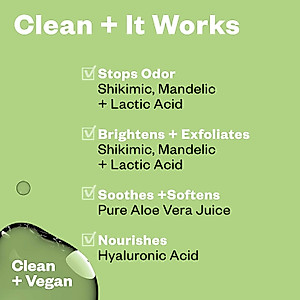 Kosas Chemistry Deodorant - Aluminium and Baking Soda Free + BO-Fighting AHA Serum that Exfoliates, Softens, and Nourishes the Skin, (Serene Clean)