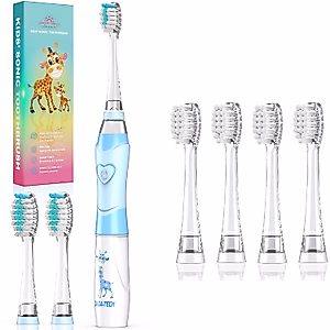 DADA-TECH Kids Electric Toothbrush Blue with Replacement Heads (DT-K6)