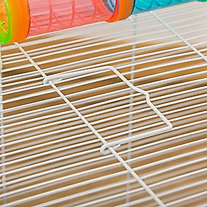 PawHut 3-Tier Large Hamster Cage with Tubes and Tunnels, Portable Carry Handles, Toy-Filled Steel Small Animal House, Includes Exercise Wheel, Water Bottle, Food Dish, 23" x 14" x 18.5", Light Blue