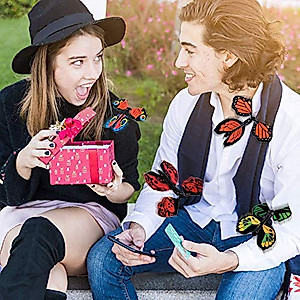 HLARTNET Magic Flying Butterfly Toy - Magic Wind Up Rubber Band Powered Flying Butterfly Surprise for Colorful Bookmark and Greeting Card Mother's Day Surprise Gift 6 Pcs