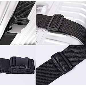 Darller 4 PCS 74" x 2" Luggage Straps Suitcase Belts Wide Adjustable Packing Straps Travel Accessories, Black