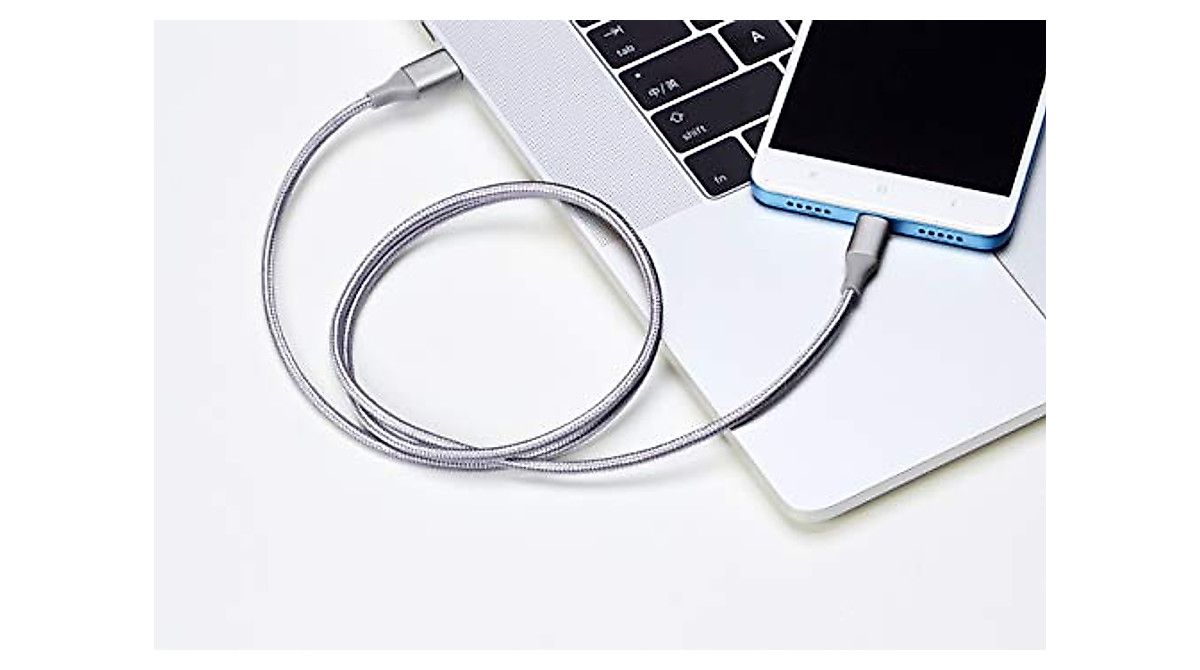 Amazon Basics Nylon USB Type-C to Micro-B Charger Cable