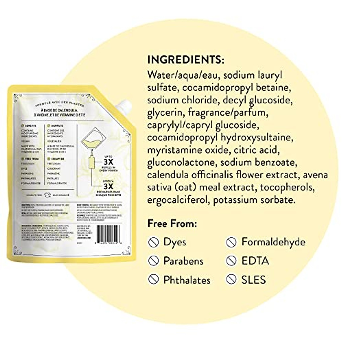 J.R. Watkins Gel Hand Soap Refill Pouch, Scented Liquid Hand Wash for Bathroom or Kitchen, USA Made and Cruelty Free, 34 fl oz, Lemon, 6 Pack