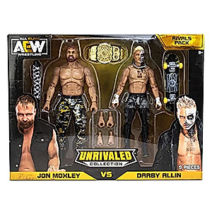 All Elite Wrestling Unrivaled Collection Rivals Pack - Darby Allin and Jon Moxley Action Figures, Plus Accessories - Amazon Exclusive