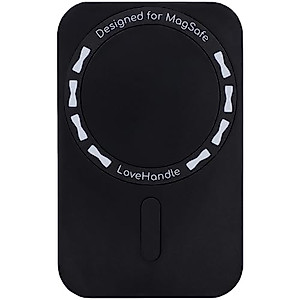 LoveHandle PRO MagSafe Compatible Phone Grip - Phone Strap - Phone Mount and Kickstand for Smartphone and Tablet - Black Silicone - Only for iPhone PRO Max 12/13/14 Models