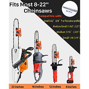 Freeyou Chainsaw Sharpener, Chainsaw Sharpening Jig Kit with Tungsten Burr and Portable Storage Bag, Hand-Cranked Sharpening Tool for 8-22 inches Chain Saws and Electric Saws. (Tungsten Burr)