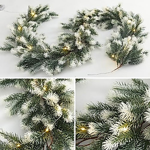 6FT PARTY JOY Seasonal Artificial Christmas Garland Pine Needle Greenery Garland Holiday Outdoor Winter Decor