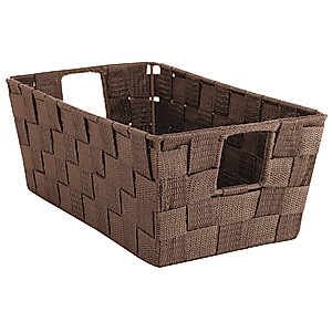Whitmor Woven Strap Small Storage Tote Java