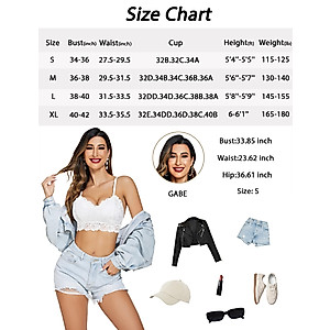 Avidlove Lace Bralettes for Women V Neck Floral Camisoles Cropped Sexy Cami Top with Pads White, XL