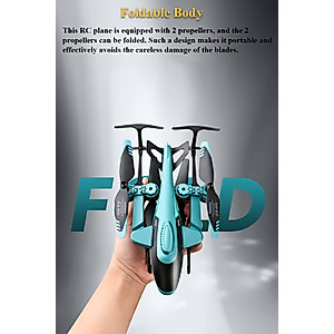 NEXTAKE Remote Control Drone, Foldable RC Aircraft 2 Motors RC Fighter 6 Channel RC Plane 2.4GHz RC Helicopter UAV for Beginner with 4K HD Camera, Modular Battery (Blue-with 4K HD Camera)