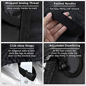 Jungda Outdoor Deck Storage Box Cover for Lifetime 116 Gallon Deck Boxes,Waterproof Patio Storage Box Cover - 51 X 26 X 26 Inch