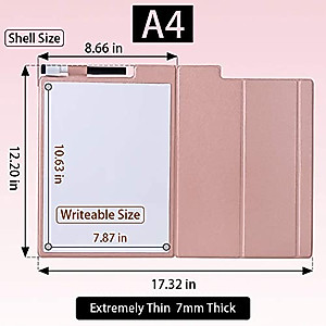 CRCHOM Small White Board Dry Erase Board A4 Magnetic Desktop Whiteboard 8" x 12" Portable Whiteboard Easel with Stand Pink PU Cover Case for Kids, Adult, Office, Home, School