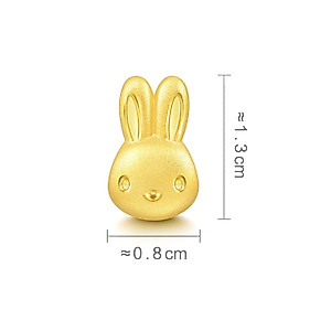CHOW SANG SANG 999 24K Solid Gold Mini Charm Rabbit Charm Blessing Bracelet for Women 93573C
