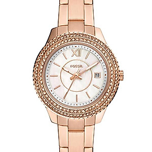 Fossil Women's Stella Mini Quartz Stainless Steel Three-Hand Watch, Color: Rose Gold (Model: ES5136)