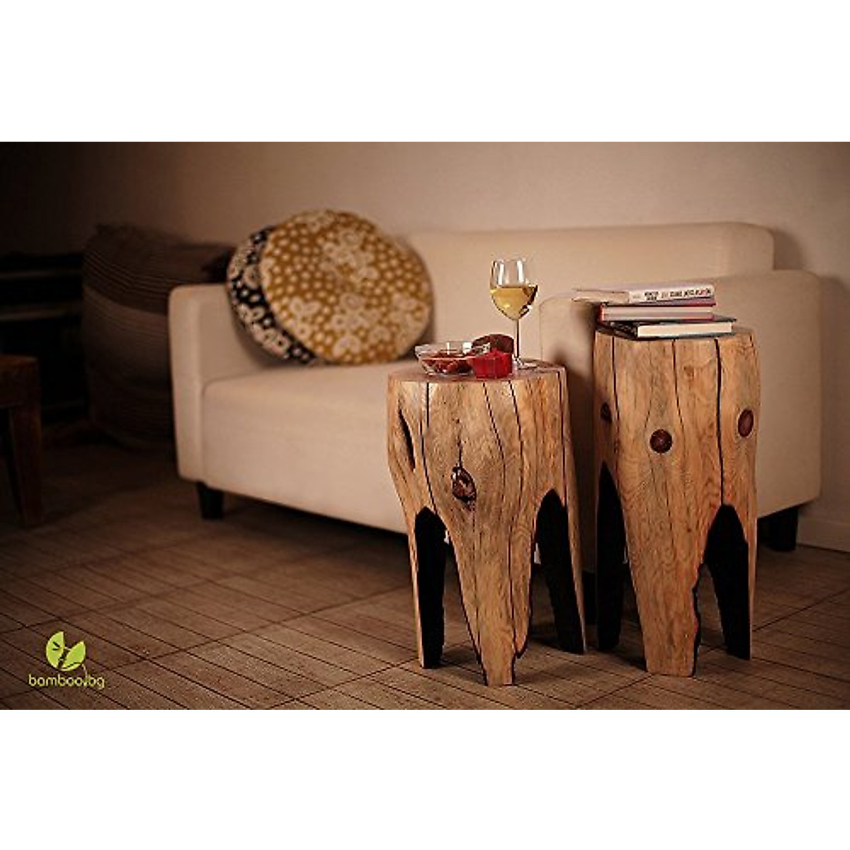 Bedside Table, Rustic Nightstand, Tree Stump Coffee Table, Farmhouse End Table