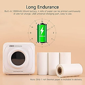 BISOFICE PAPERANG Pocket Printer BT Wireless Thermal Printer Portable Mobile Printer 200dpi for Photo Picture Receipt Memo Note Label Sticker Compatible with Android iOS Windows Mac