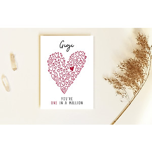 Yanashop88 Gigi You're One In A Million Card - Gigi Birthday Card - Thank You Greeting Card - Card For Her - Anniversary Card - Mother's Day Card - Thank You Card - I Love You Gigi Card