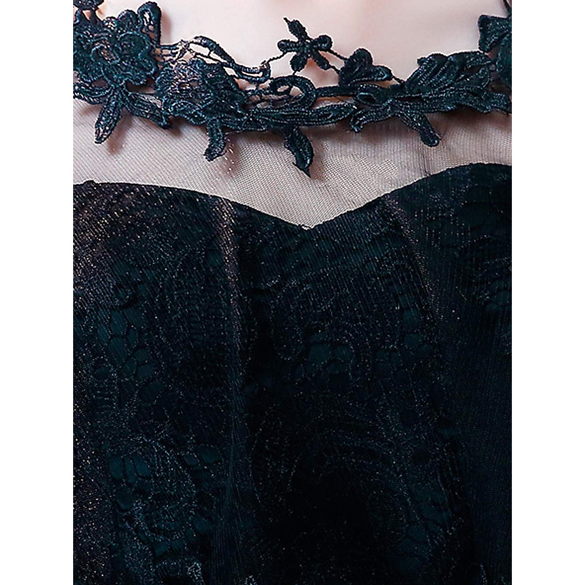 MisShow Women's Lace Appliques Shawls Wedding Bridal Cape Shoulder Covers Bolero,Black