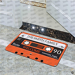 MsMr Funny Door Mat Personalized [Your Name] Indoor Outdoor Doormat Custom Doormat Entrance Floor Mat Home Office Welcome Mat 23.6"x15.7" - Tape A